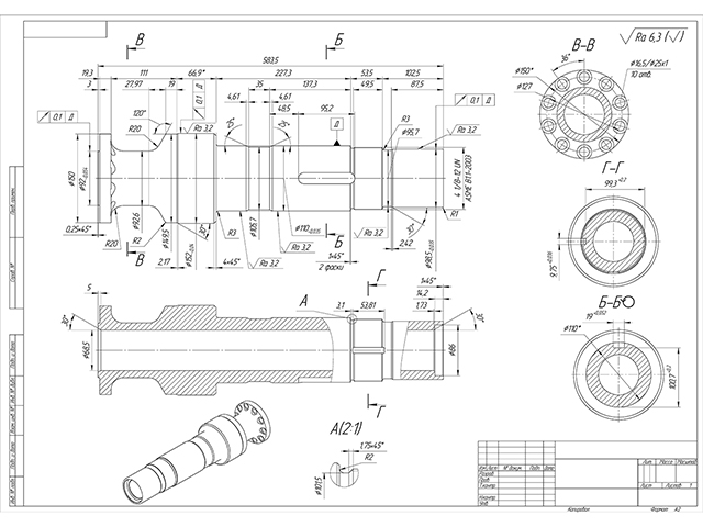 Blueprints, drawings, sketches, work examples.